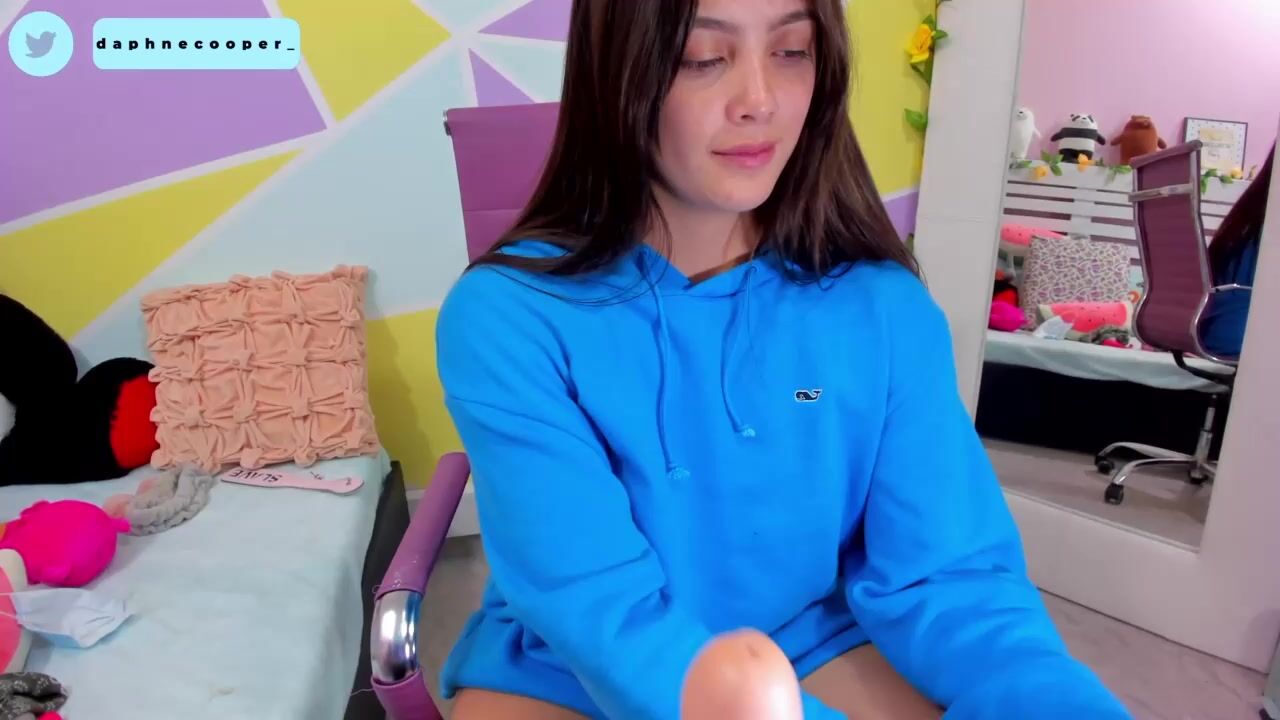 Daphnecooper Sweet Brunette Licking Big Dildo
